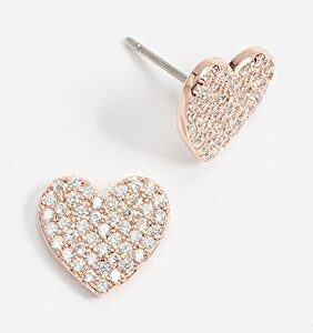 kate spade new york Pave Heart Rose Gold Stud Earrings