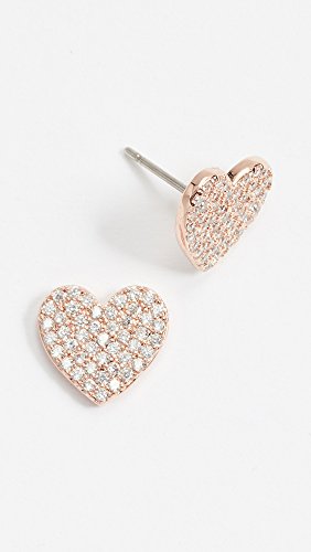 kate spade new york Pave Heart Rose Gold Stud Earrings