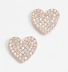 kate spade new york Pave Heart Rose Gold Stud Earrings