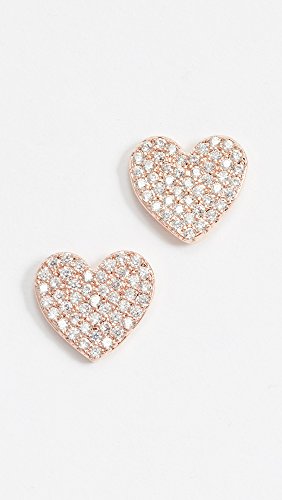 kate spade new york Pave Heart Rose Gold Stud Earrings