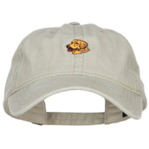 golden retriever embroidered washed cap - stone osfm