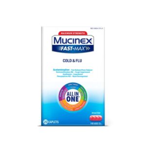 mucinex fast-max adult severe cold liquid caplets, 20 ct