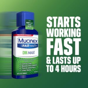 Mucinex Fast-Max Adult DM Expectorant and Cough Suppressant Liquid, 6 oz (Pack of 9)