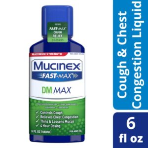 Mucinex Fast-Max Adult DM Expectorant and Cough Suppressant Liquid, 6 oz (Pack of 9)