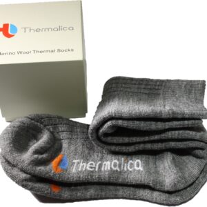 Luxury Thermal 80% True Merino Wool Socks-Over Calf, For Boots, Hiking,Ski &Home Light Gray