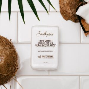 Shea Moisture 100% Virgin Coconut Oil Shea Butter Soap, 8 Ounce (Pack of 2)