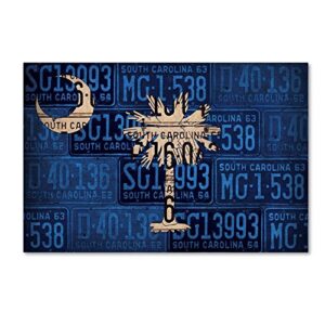 south carolina state flag by design turnpike, 16x24-inch canvas wall art