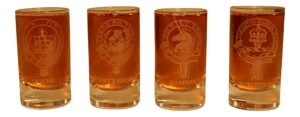 collins glencairn clan crest crystal dram tot glass - ogilvie paterson ramsay robertson