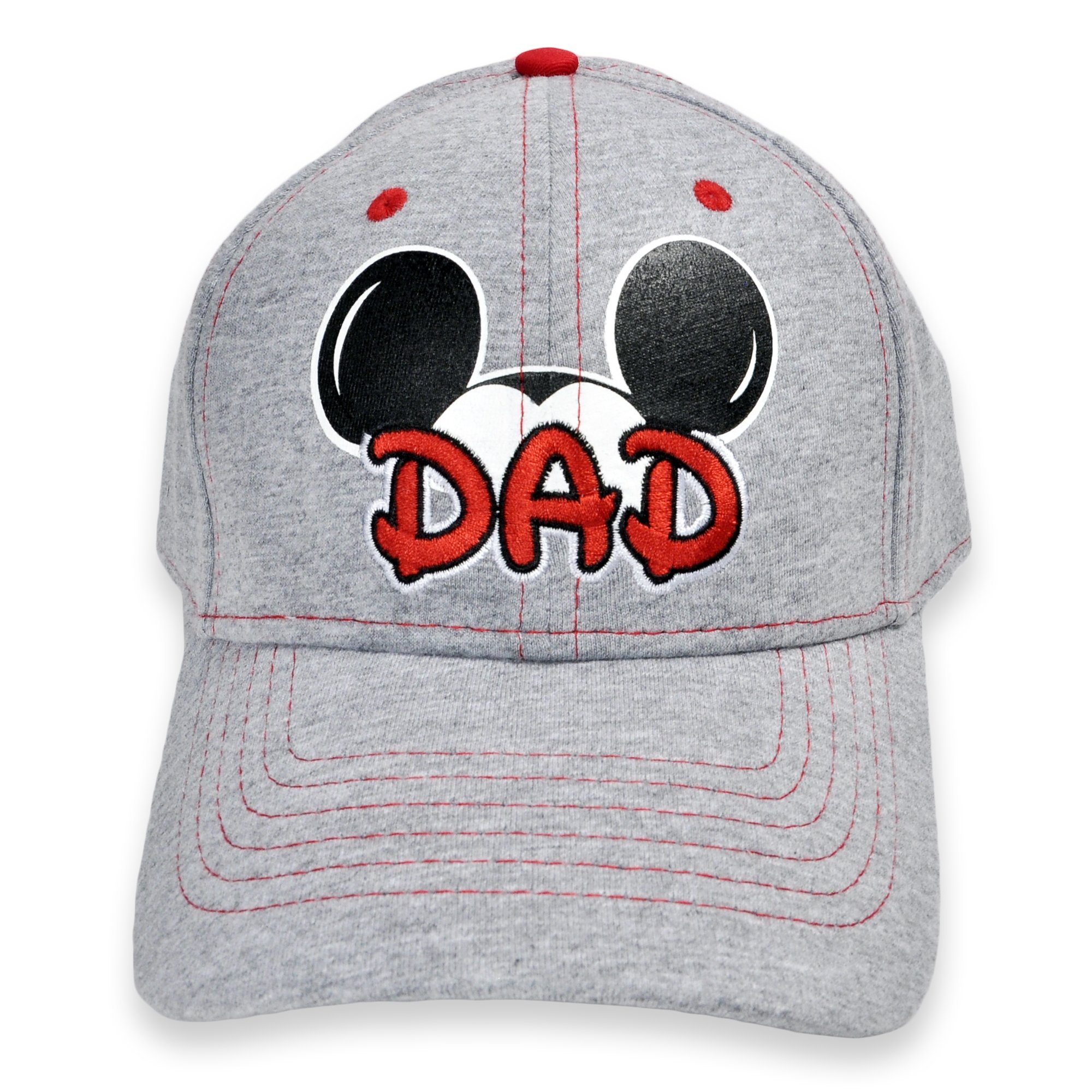 Disney Mens Cotton Mickey Mouse Dad Fan Baseball Cap, Grey