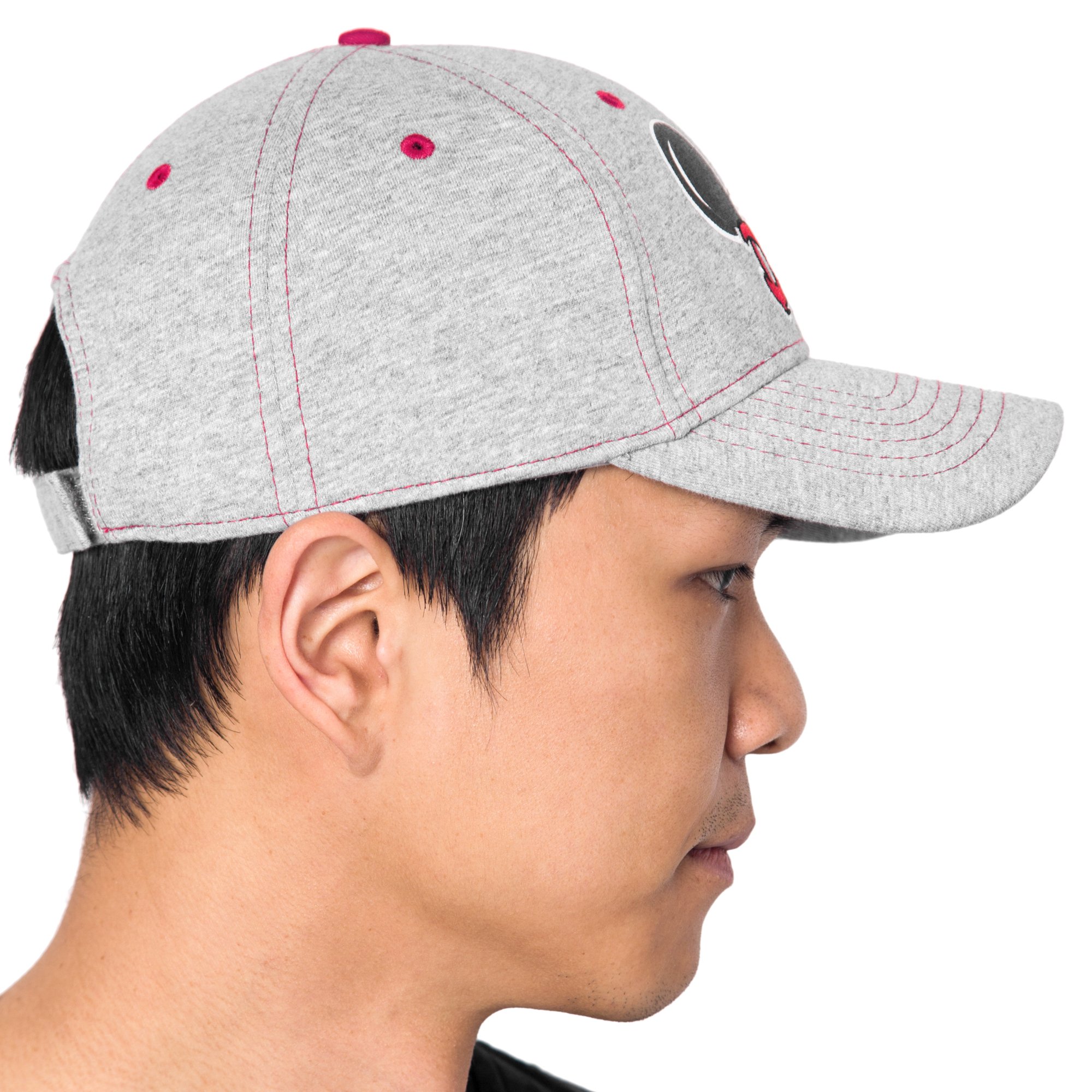 Disney Mens Cotton Mickey Mouse Dad Fan Baseball Cap, Grey