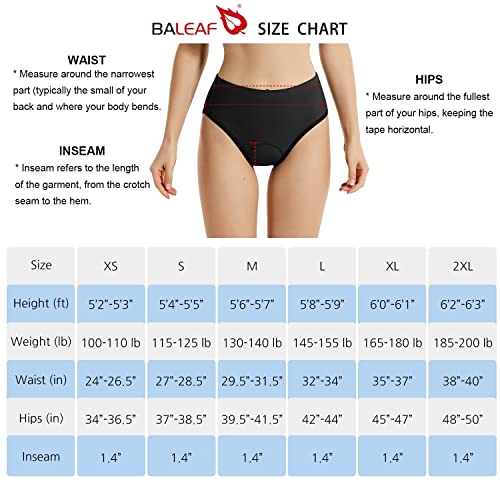 BALEAF Women's Cycling Underwear Padded Bike Shorts Padding Spin Biker Briefs Biking Gear Black Size L