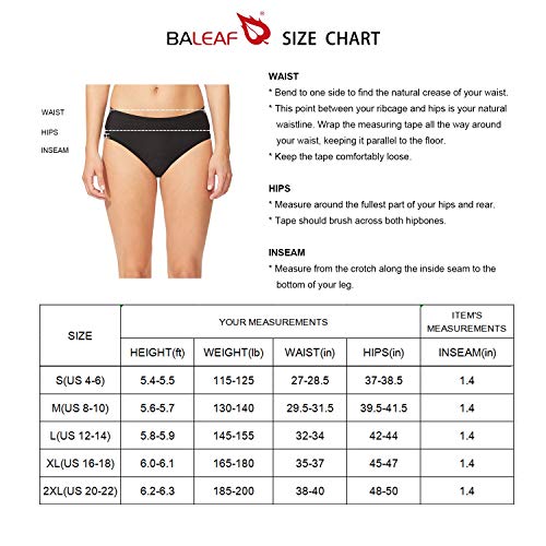 BALEAF Women's Cycling Underwear Padded Bike Shorts Padding Spin Biker Briefs Biking Gear Black Size L