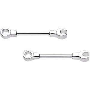 body candy stainless steel combo wrench barbell nipple ring set of 2 14 gauge 13mm