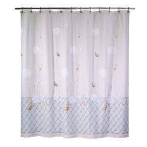 avanti linens - fabric shower curtain, beach inspired bathroom accessories (seaglass collection)