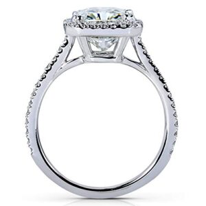 Kobelli Forever One (D-F) Radiant-cut Moissanite Engagement Ring 3 Carat (ctw) in 14k White Gold, Size 7, White Gold