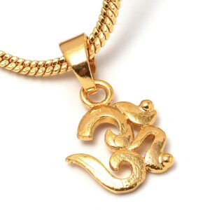 jewar pendant locket lord ganesha/ganesh ji, om handmade art gold plated jewelry for men,women (golden om)