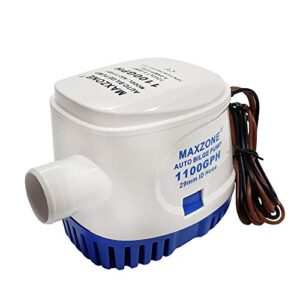 maxzone automatic submersible boat bilge water pump 12v 1100gph auto with float switch (blue - automatic)