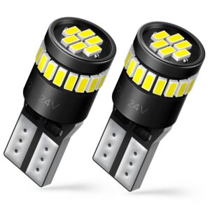 auxito 194 led bulbs for license plate light 168 175 2825 w5w t10 24-smd 3014 chipsets 6000k white for car dome door map dash courtesy step license plate lights, pack of 2