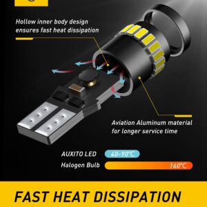 AUXITO 194 LED Bulbs for License Plate Light 168 175 2825 W5W T10 24-SMD 3014 Chipsets 6000K White for Car Dome Door Map Dash Courtesy Step License Plate Lights, Pack of 2