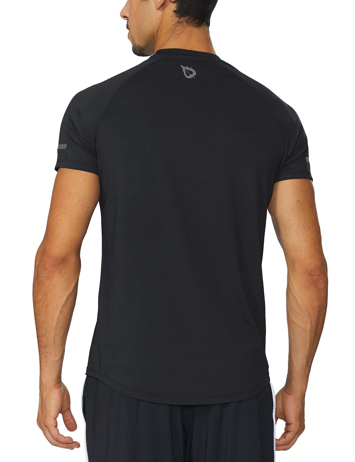 BALEAF Men's Running Shirts Workout Short Sleeve Athletic Gym T-Shirt Quick Dry Black M