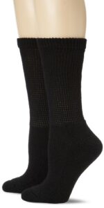 dr. scholl's men's plus advanced relief diabetic & ciculatory crew socks (2 pack), black, shoe size: 8-12