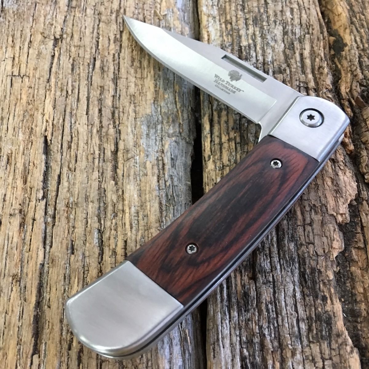 K&Y Company, Inc. New 8" Bolsters Wood Handmade Stainless Steel Wild Turkey Tactical Spring Assisted Open Pocket Knife Hunting Fishing Survival Travel