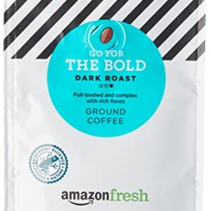 AmazonFresh Go For The Bold Ground Coffee, Dark Roast, 12 Ounce