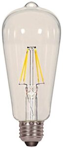 12 pack satco s9581 6.5 watt dimmable clear 2700k warm white led st19 light bulb - medium base (60w equivalent)