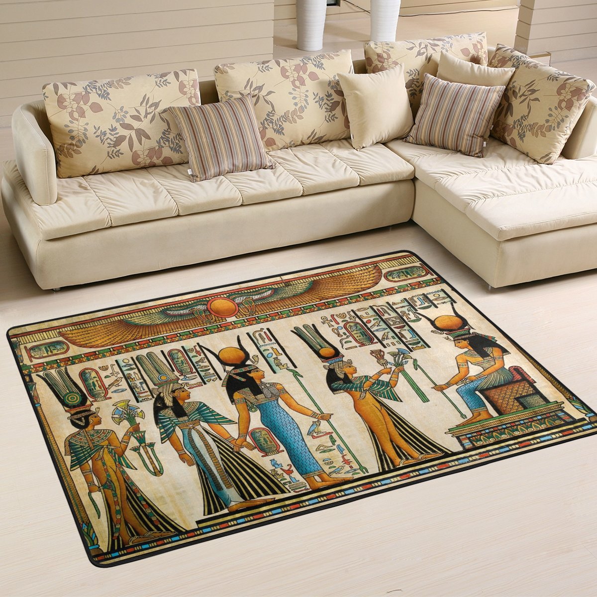 ALAZA Retro Ancient Egyptian Culture Area Rug Rugs for Living Room Bedroom 3'x2'