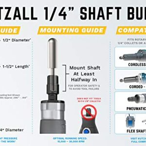 Kutzall Extreme Ball Nose Burr, 1⁄4" Shaft, Very Coarse - Woodworking Attachment for Bosch, DeWalt, Milwaukee, Makita. Abrasive Tungsten Carbide, 3⁄8" (9.5mm) Dia. X 1-1⁄2" (38.1mm) Length BNX-12X112C