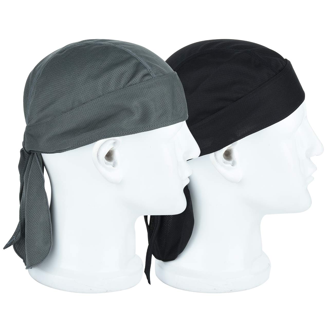 Cosmos Cooling Skull Cap Helmet Liner Quick Dry Sweat Wicking Beanie Cap Head Wrap for Bike Cycling Outdoor Sports, 2 Pcs with Marble Pattern Pouch