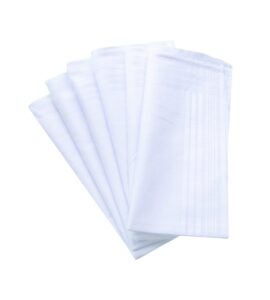 mileymarla men's white 100% cotton handkerchief hankie hankerchieves 6pcs