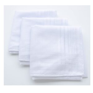 MileyMarla Men's White 100% Cotton Handkerchief Hankie Hankerchieves 6PCS