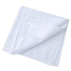 MileyMarla Men's White 100% Cotton Handkerchief Hankie Hankerchieves 6PCS