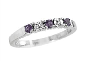 fjc finejewelers 2.5mm amethyst band/ring sterling silver size 7