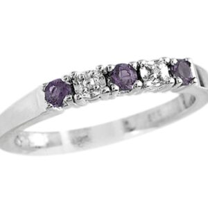 FJC Finejewelers 2.5mm Amethyst Band/Ring Sterling Silver Size 7