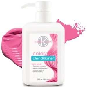 keracolor clenditioner light pink hair dye - semi permanent hair color depositing conditioner, cruelty-free, 12 fl. oz.