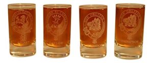 collins glencairn clan crest crystal dram tot glass - stuart taylor thomson thompson