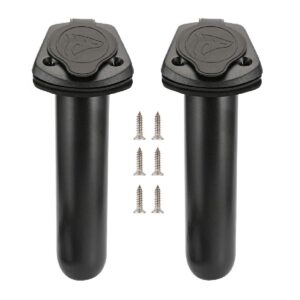 anndason 2 pcs kayak deck plastic flush mount fishing boat rod holders and cap cover, fishing tackle accessory tool