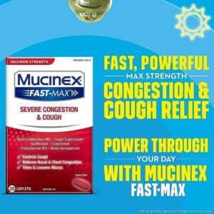 Mucinex Fast-Max Adult Severe Congestion and Cold Caplets, 20 Count (Pack of 3)