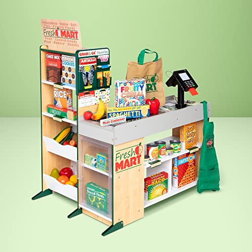 Melissa & Doug Freestanding Wooden Fresh Mart Grocery Store - FSC Certified