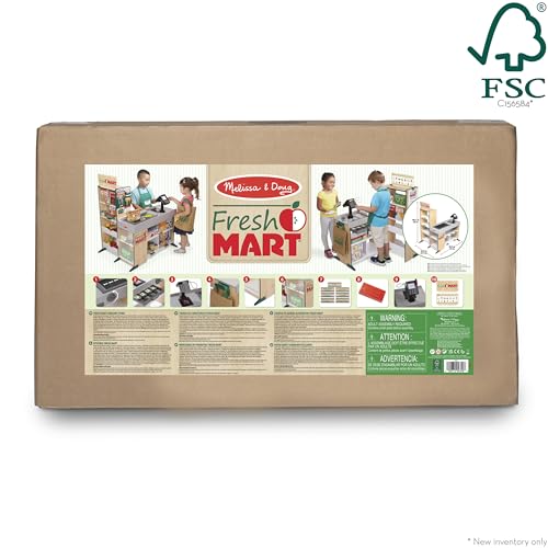 Melissa & Doug Freestanding Wooden Fresh Mart Grocery Store - FSC Certified