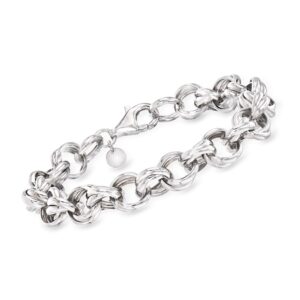 ross-simons italian sterling silver double rolo-link bracelet. 8.5 inches