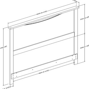 South Shore Gramercy Full/Queen Headboard (54/60''), Pure Black