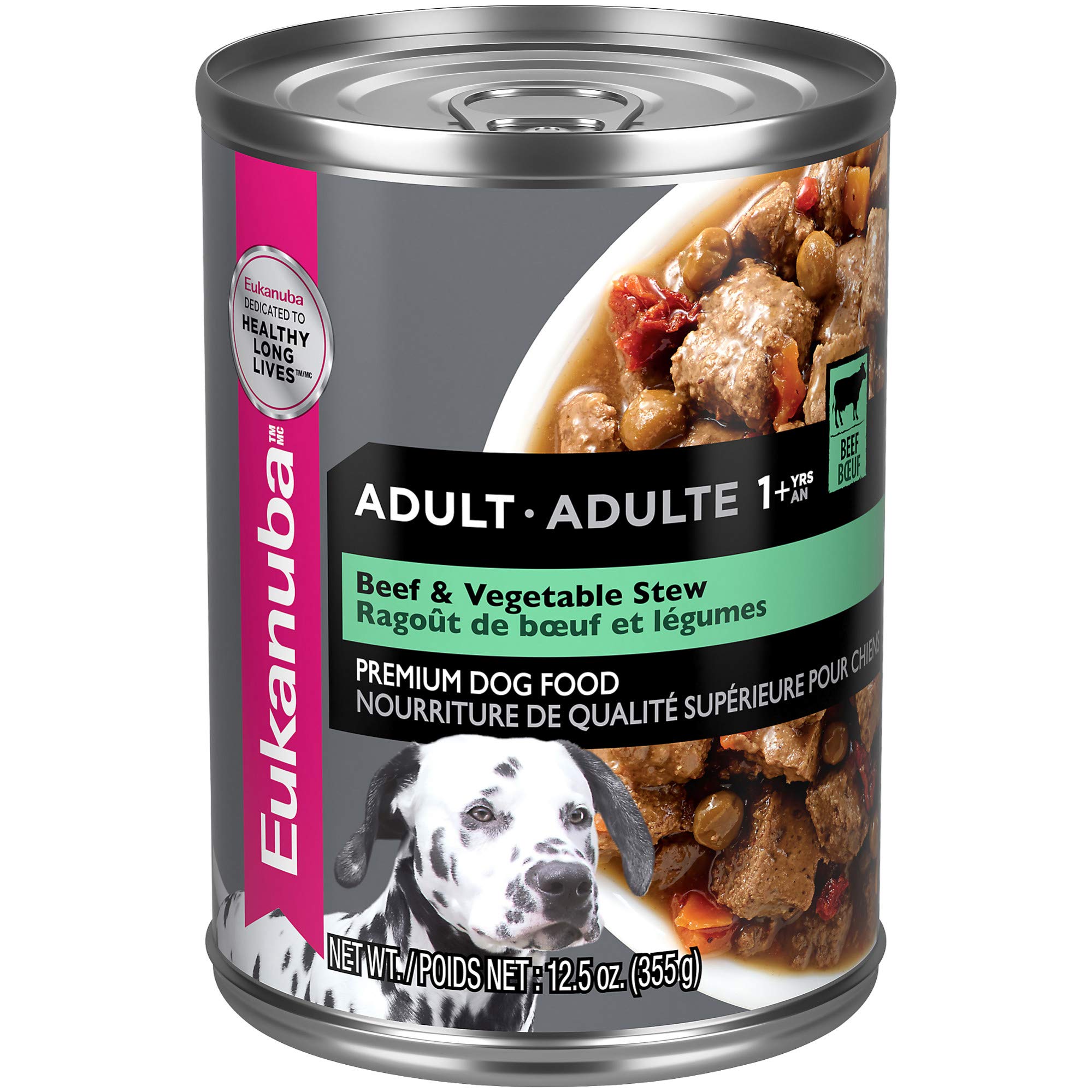 Eukanuba Beef & Vegetable Stew Adult Wet Dog Food, 12.5 oz can (12-count)