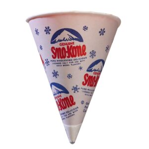 MC Distributors - Gold Medal 100 Retro 6oz Snow Cone Cups - Wax Coated (Genuine "Sno-Kone") (100 Pack)