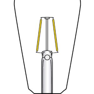 (Pack of 6) Satco S9579, 6.5/ST19/AMB/LED/E26/23K/120V, LED Light Bulb6