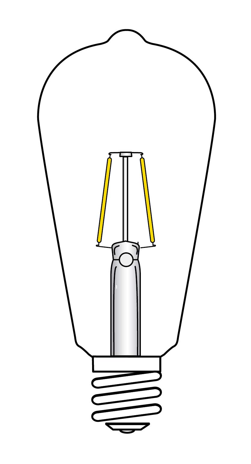 (Pack of 6) Satco S9579, 6.5/ST19/AMB/LED/E26/23K/120V, LED Light Bulb6