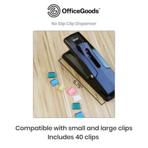 OfficeGoods No Slip Clip Staple Free Stapler - Revolutionary Clasp & Fastener for Documents & Reports - Holds 2 to 50 Pages Perfectly Without Staples - 40 Reusable Clips