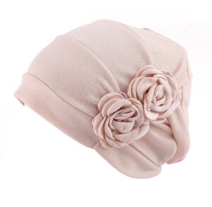 honenna chemo turban headband scarf beanie cap hat for cancer patient (cream-coloured)